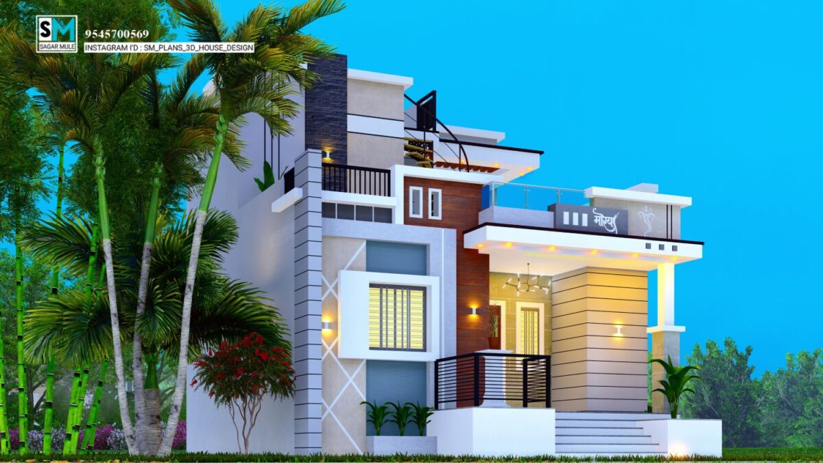 EAST FACING, 2BHK, 1100-SQFT, 25 X 34 ft. (36B) – SM Plans 3D House Design