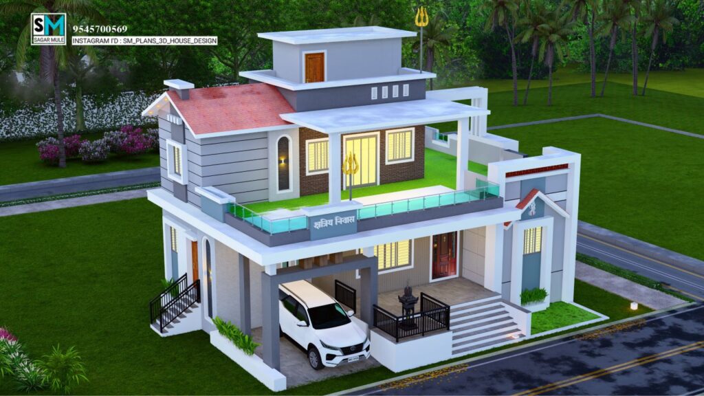 NORTH FACING – 3BHK, 2050 – SQFT, 46′ X 40′ ft.(190C) – SM Plans 3D ...